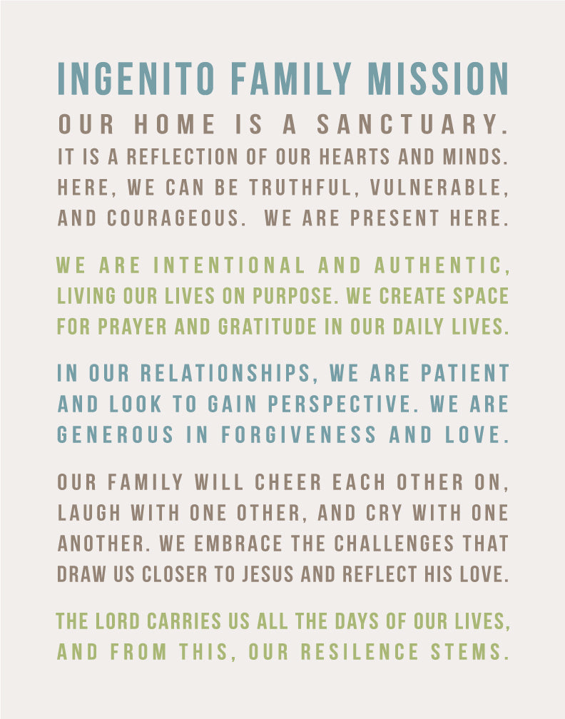 Custom Family Mission Wall Art // Multi Colors Bold Text – Papermints