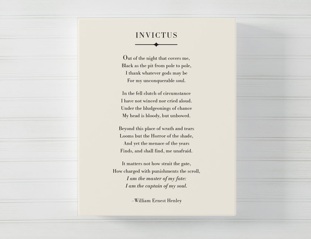 Invictus Poem Art Print // William Ernest Henley – Papermints